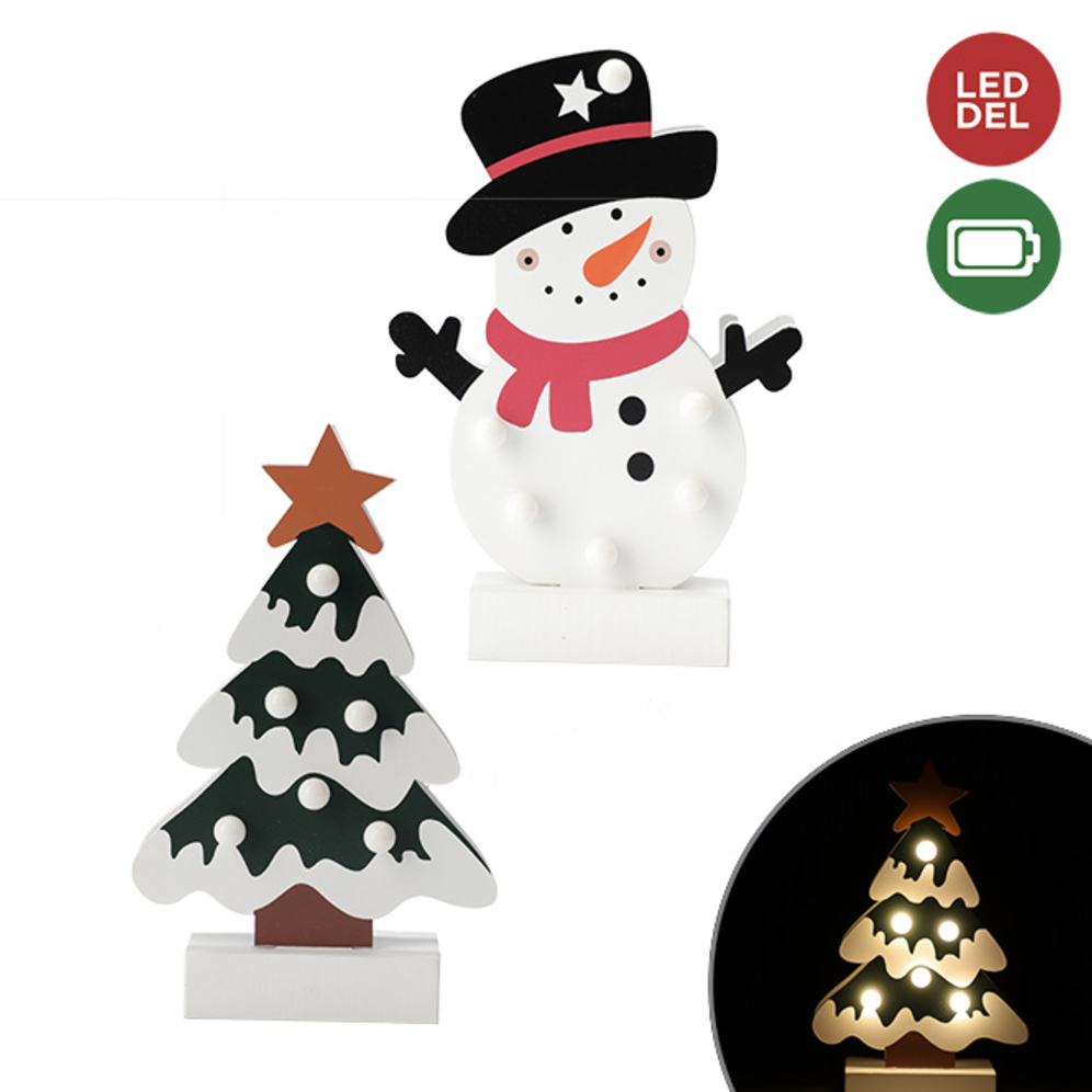 Wood Battery Light Up Table Top Decoration – Basketique