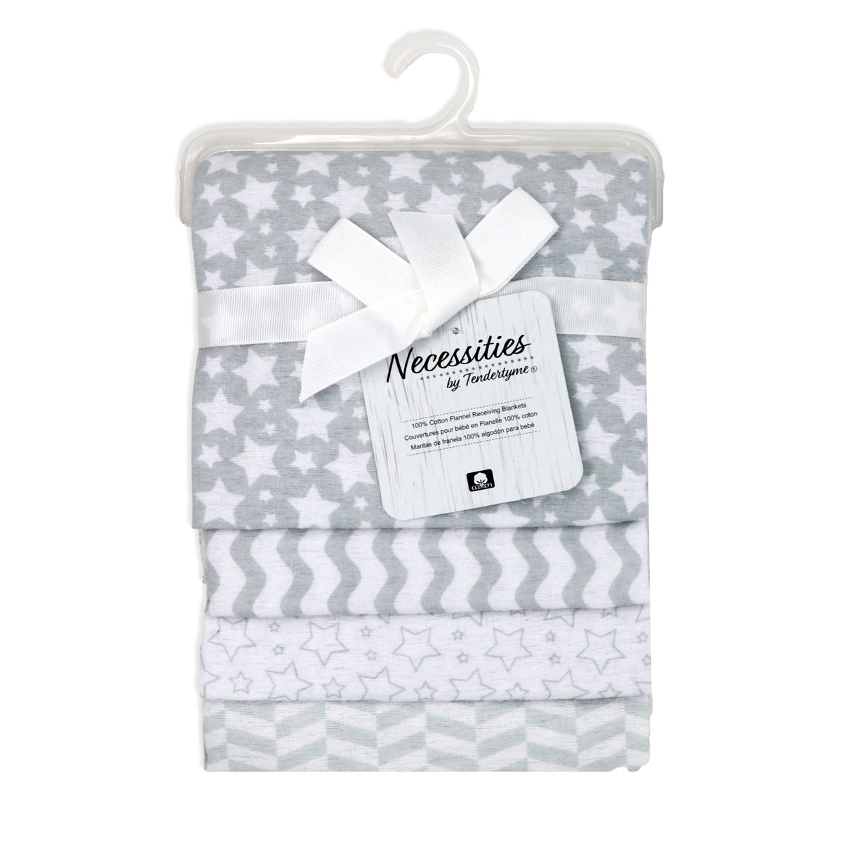 4 Pack Star Necessities Receiving Blankets (Grey) – Basketique